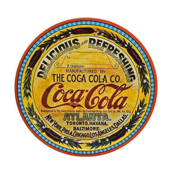 Coca Cola | Accents | Vintage Coca Cola 225 Round Tin Tray Kitchen ...
